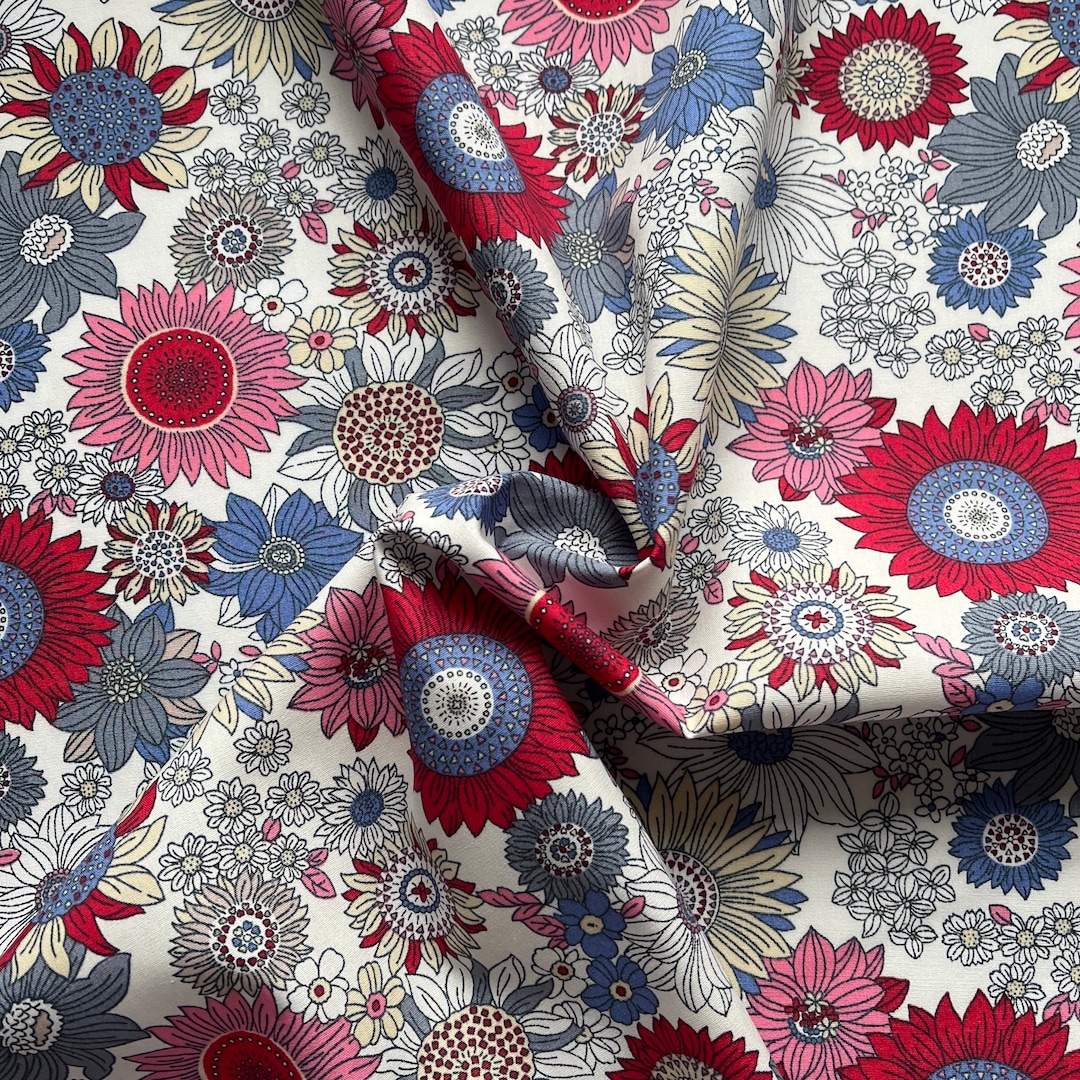 Retro Style Fabric Floral Fabric Cotton Fabric Quilting - Etsy