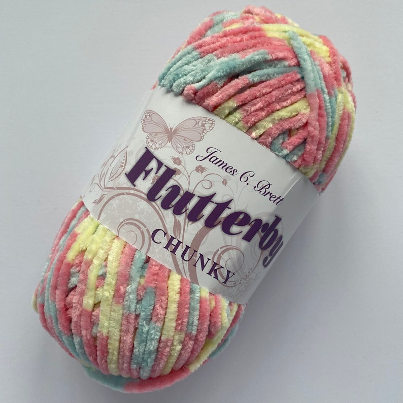 Flutterby Yarn Cotton Candy James C Brett Chunky Yarn - Etsy UK