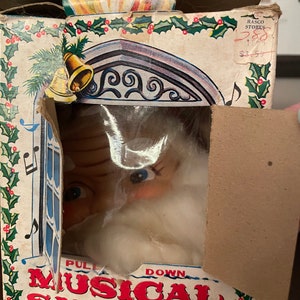 Vintage Musical Santa Head - Etsy