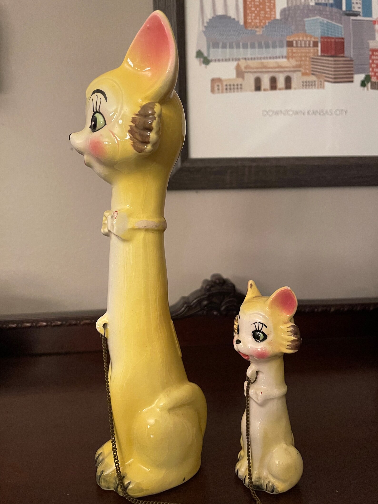 Rare Vintage Chained Cats - Etsy