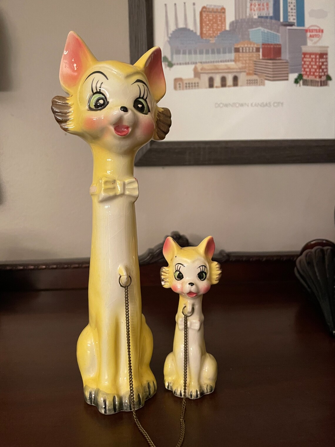 Rare Vintage Chained Cats - Etsy