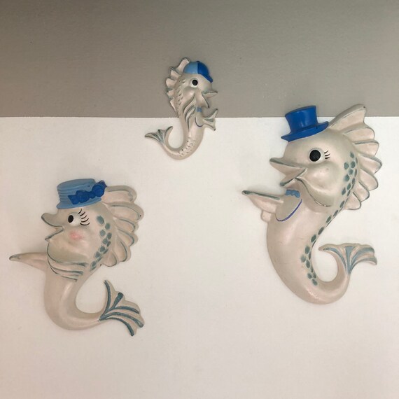 Vintage Wall Plaque Fish Family | Etsy