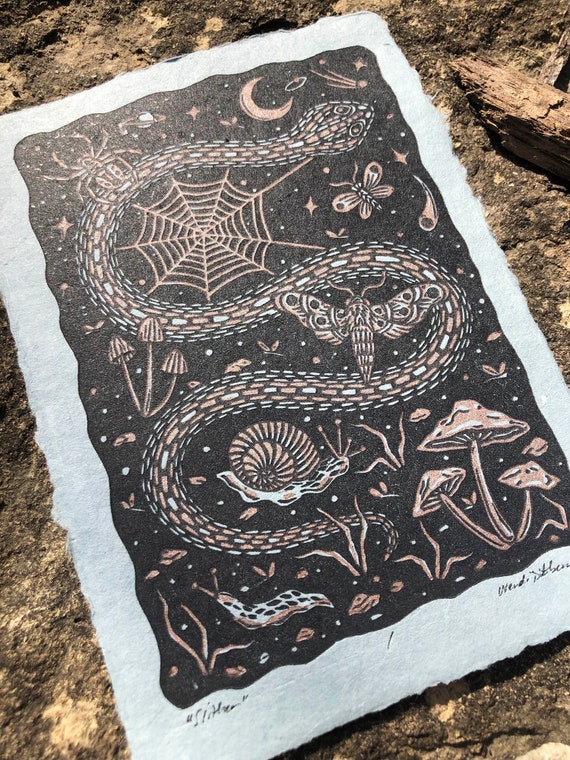 Art & Collectibles Wood & Linocut Prints 9 Halloween Fine Art Print ...