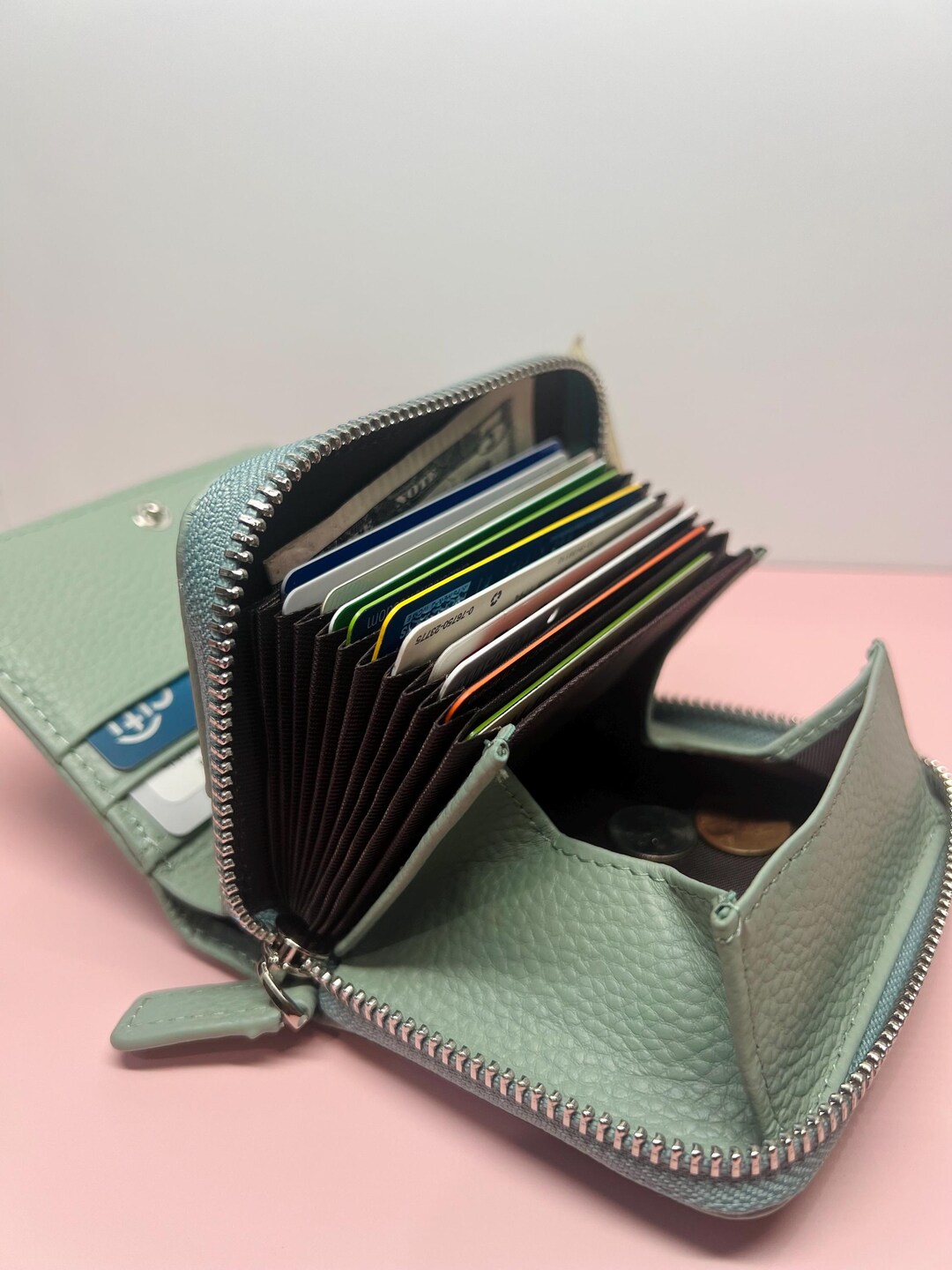 Top Grain Leather RFID Card Wallet With Coin Pocket - Secure Wallet for ...