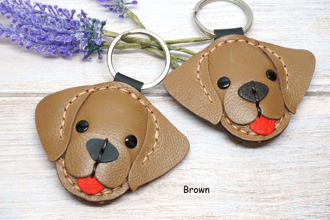 Leather Labrador Keychain, Handmade Dog Bag Charm - Etsy