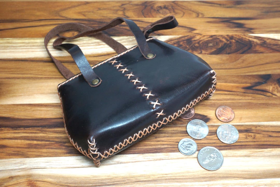 Leather Minimal Coin Bag, Coin Wallet, Small Wallet, Brown Change Purse ...