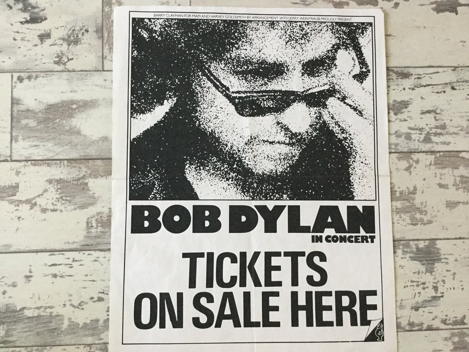 Rare Bob Dylan in Concert window display poster Tickets on | Etsy