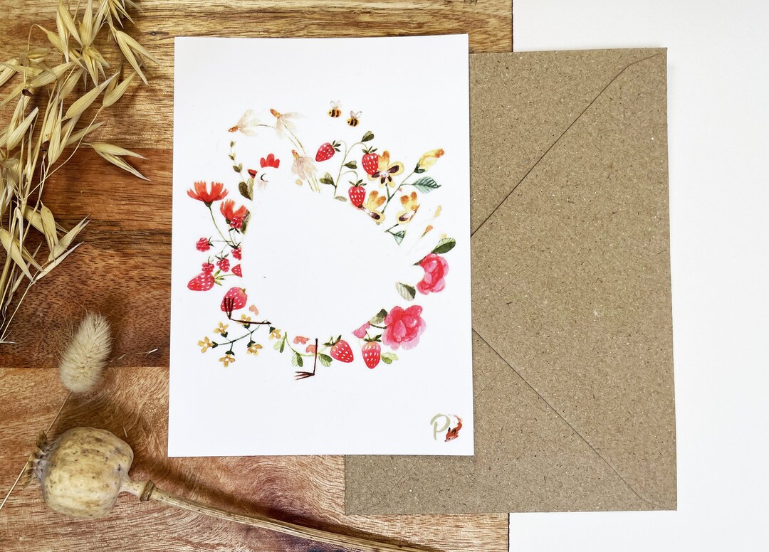 Postcard - Hidden Hen - Etsy