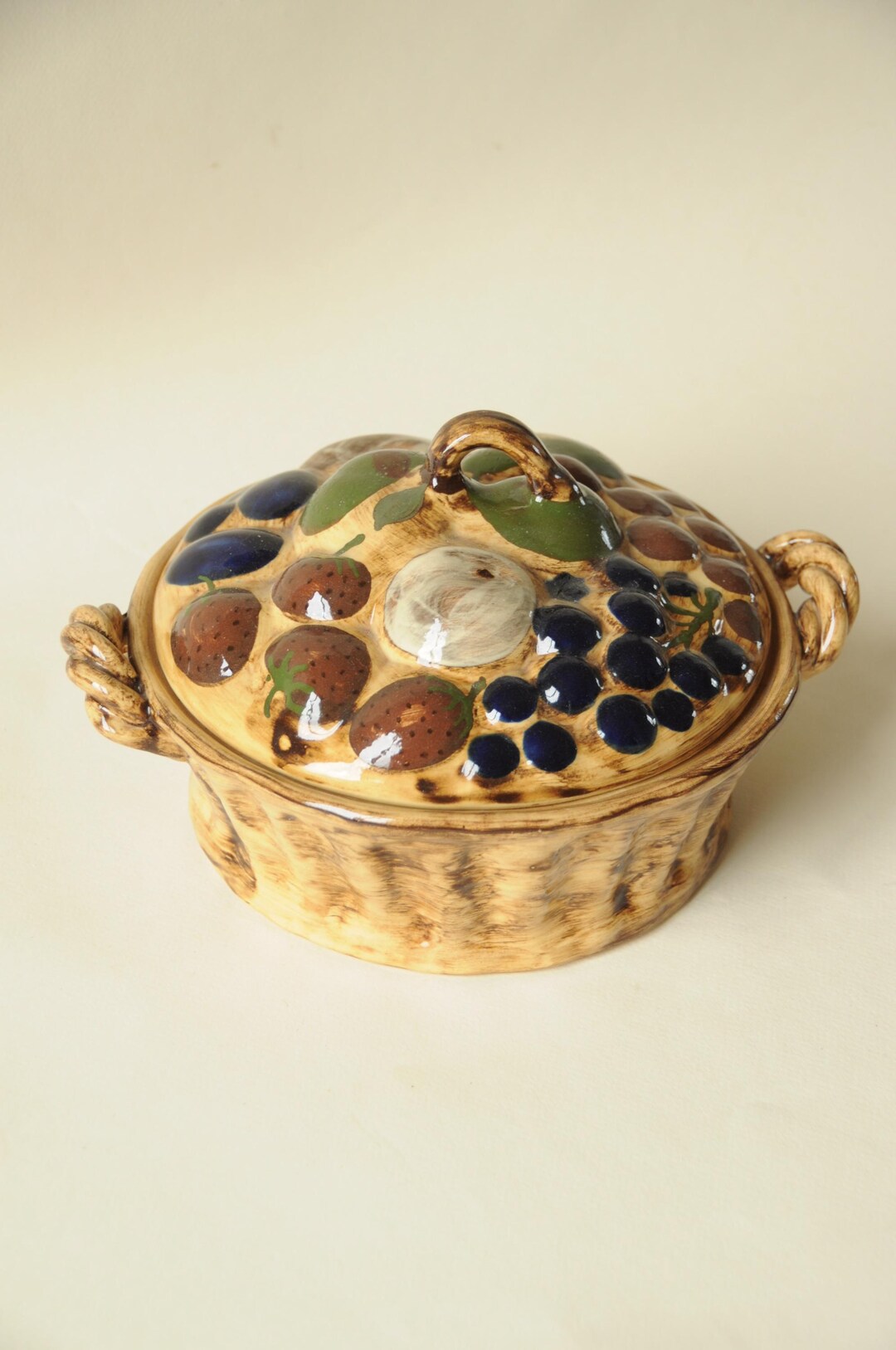 Terracotta Fruit Basket – Polychrome Trompe-l'Œil – Soufflenheim ...