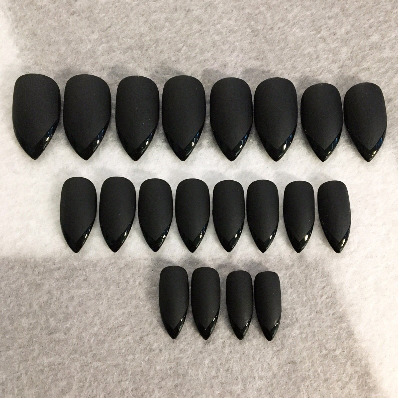 Black Matte and Gloss Fake Nails Faux Nails Gloss Tips - Etsy