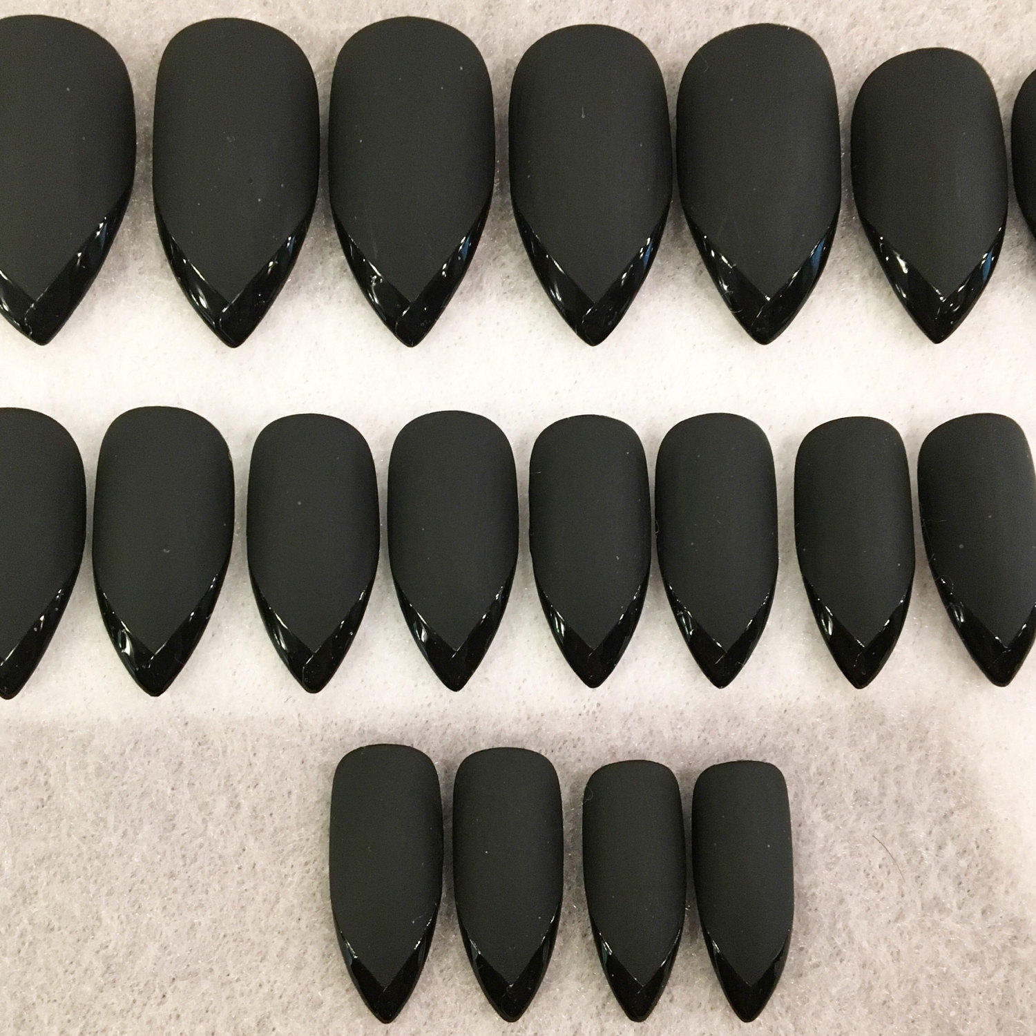 Black Matte and Gloss Fake Nails Faux Nails Gloss Tips - Etsy