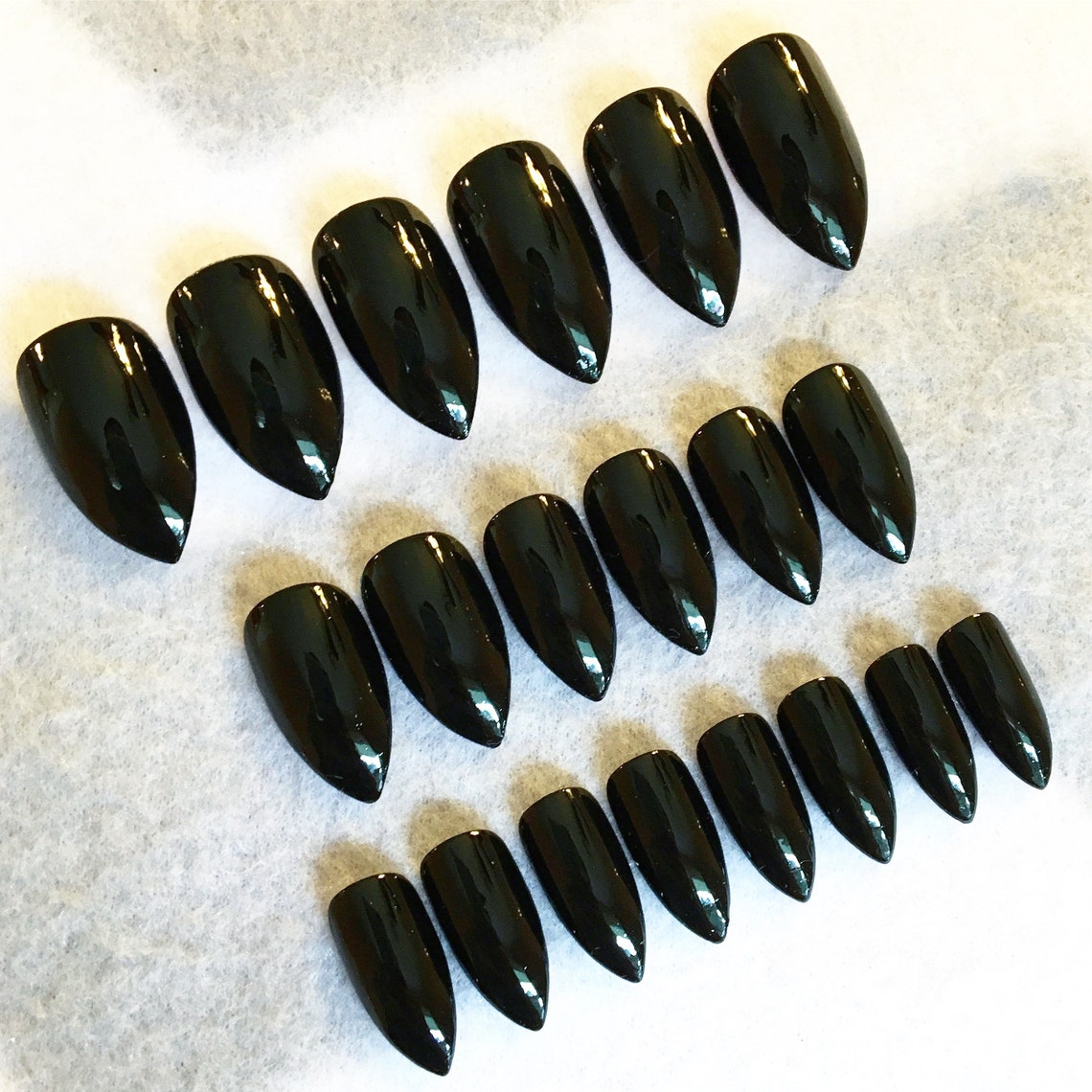Black Fake Nails Faux Nails Glue on Nails Black Dark - Etsy