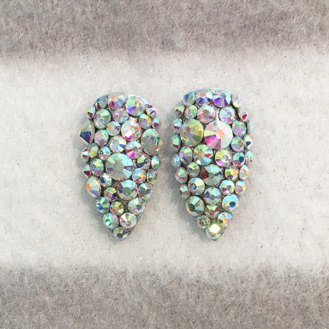 PAIR of Rhinestone Accent Nails, Crystal AB, Rhinestones, Faux Nails ...