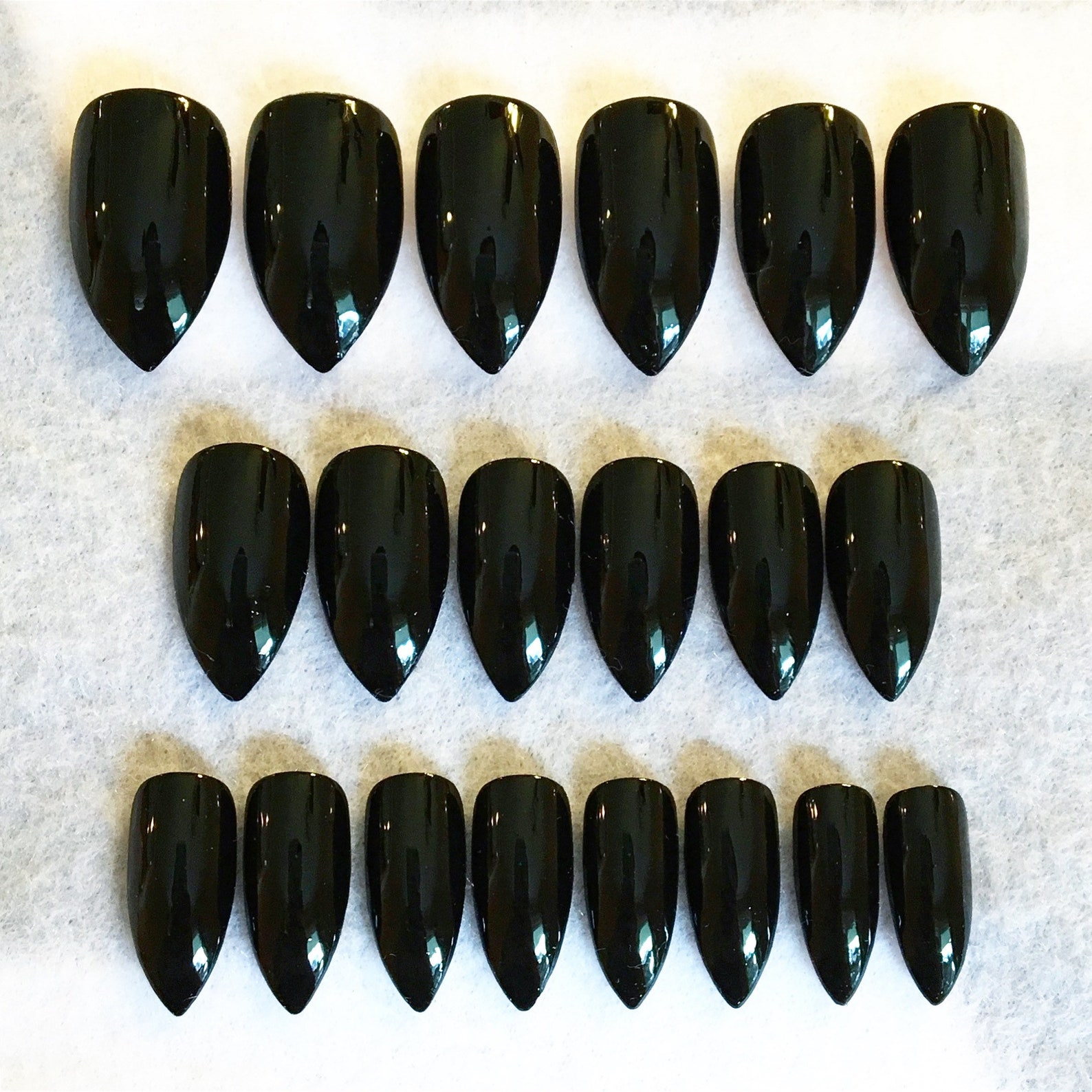 Black Fake Nails Faux Nails Glue on Nails Black Dark - Etsy