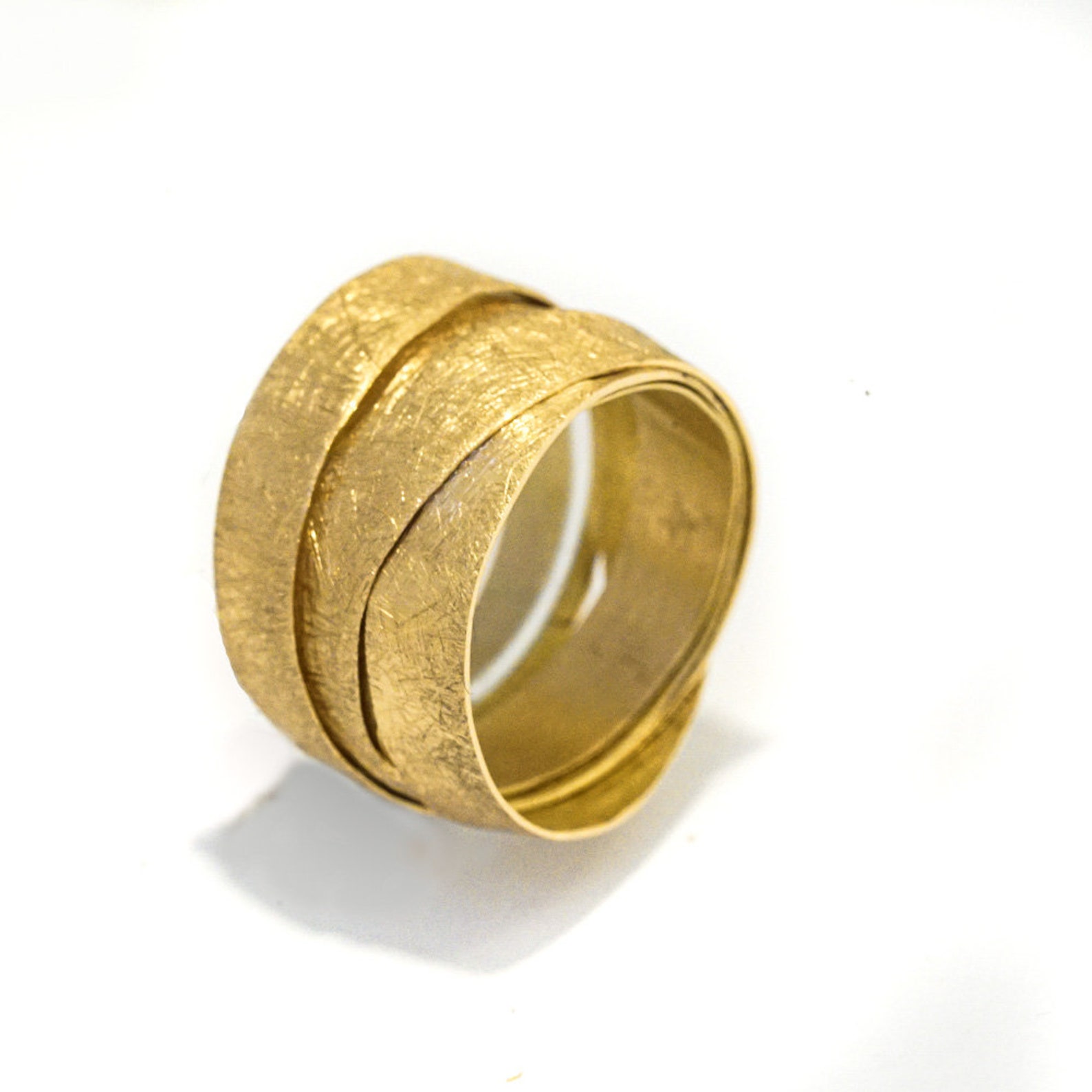 18K Yellow Gold Statement RING Unique Wedding Ring & Cocktail Ring ...