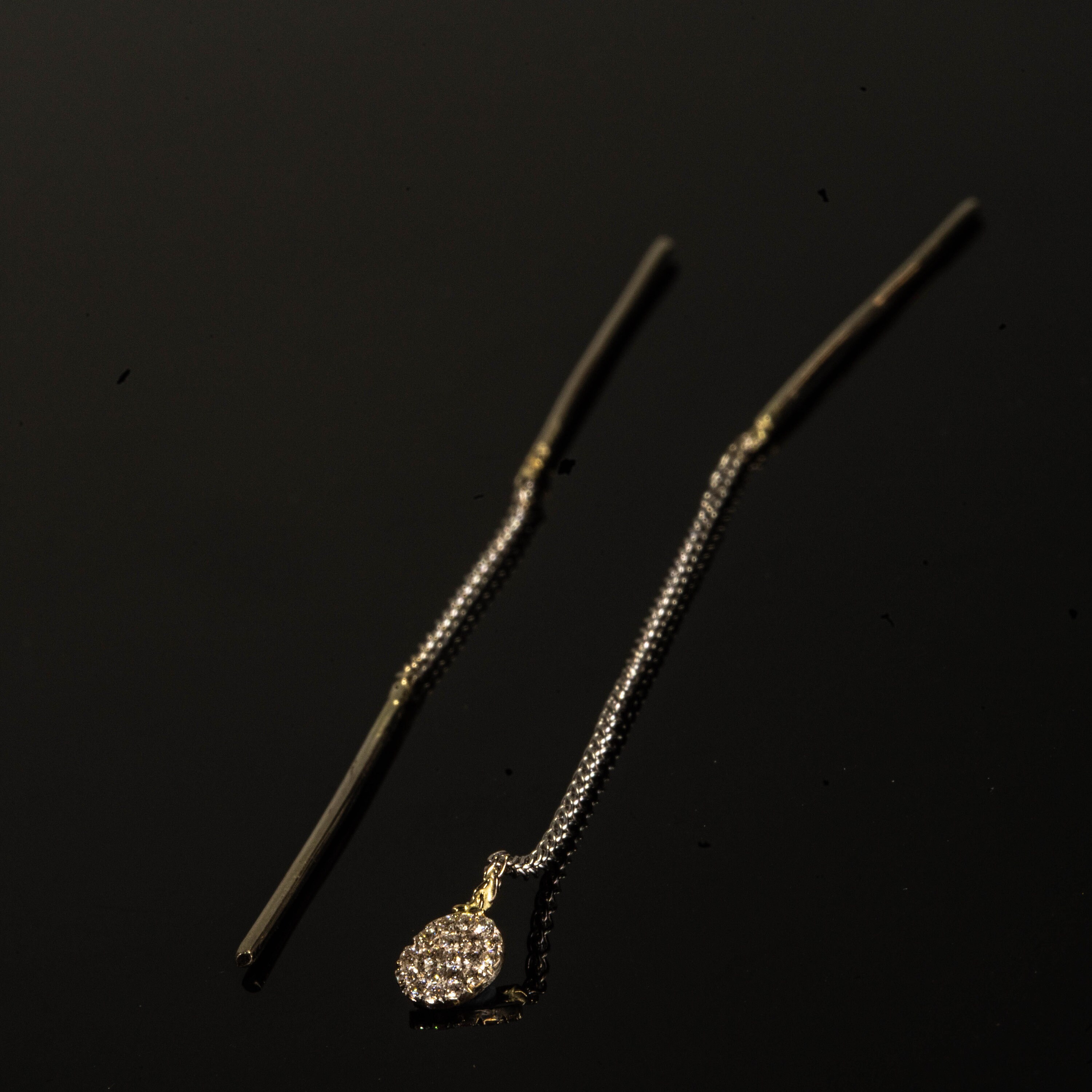 18k White Gold ONE Single Small Diamonds Round Disk Chain - Etsy