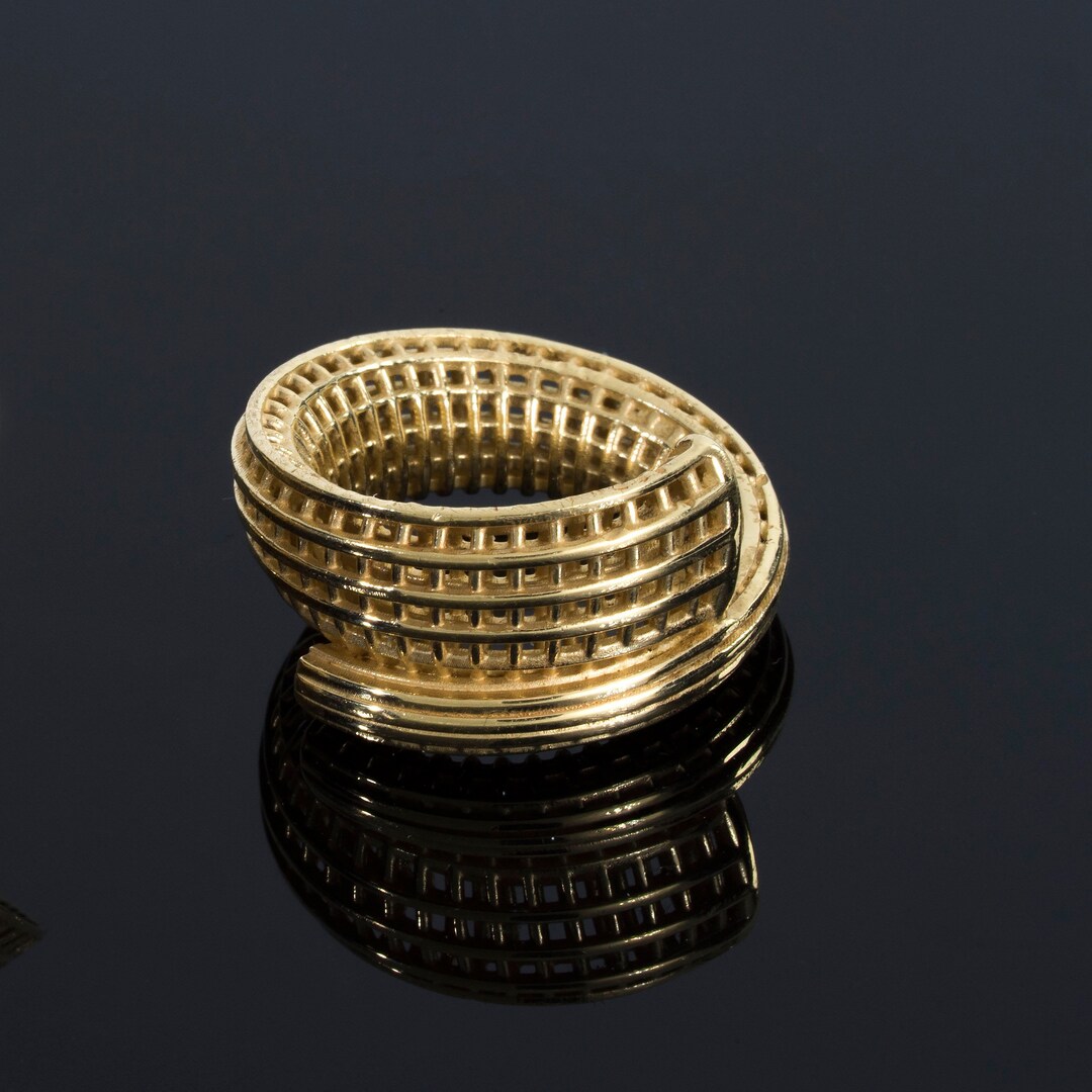 14 Karat Gold Sophisticated Modern Cocktail Ring Gold Spiral Ring ...