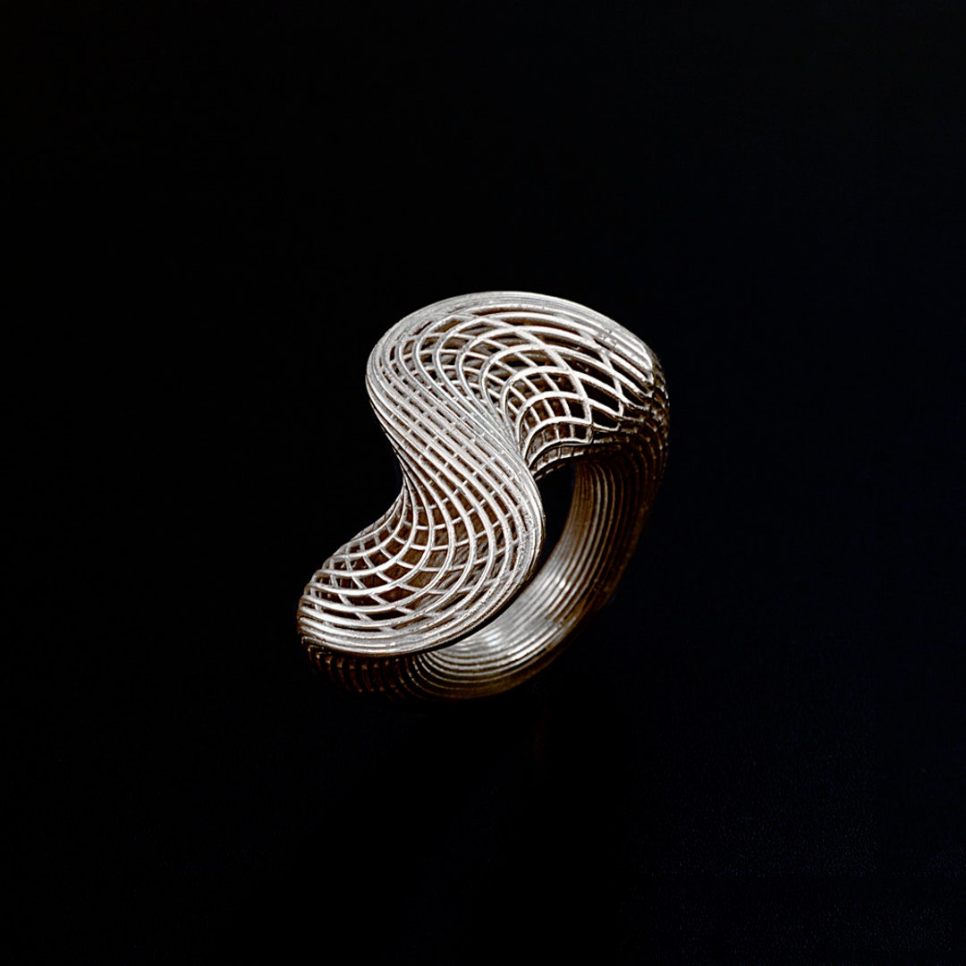 Sterling Silver Wavy Ring,| Silver Sculptural Band | Statement Ring ...