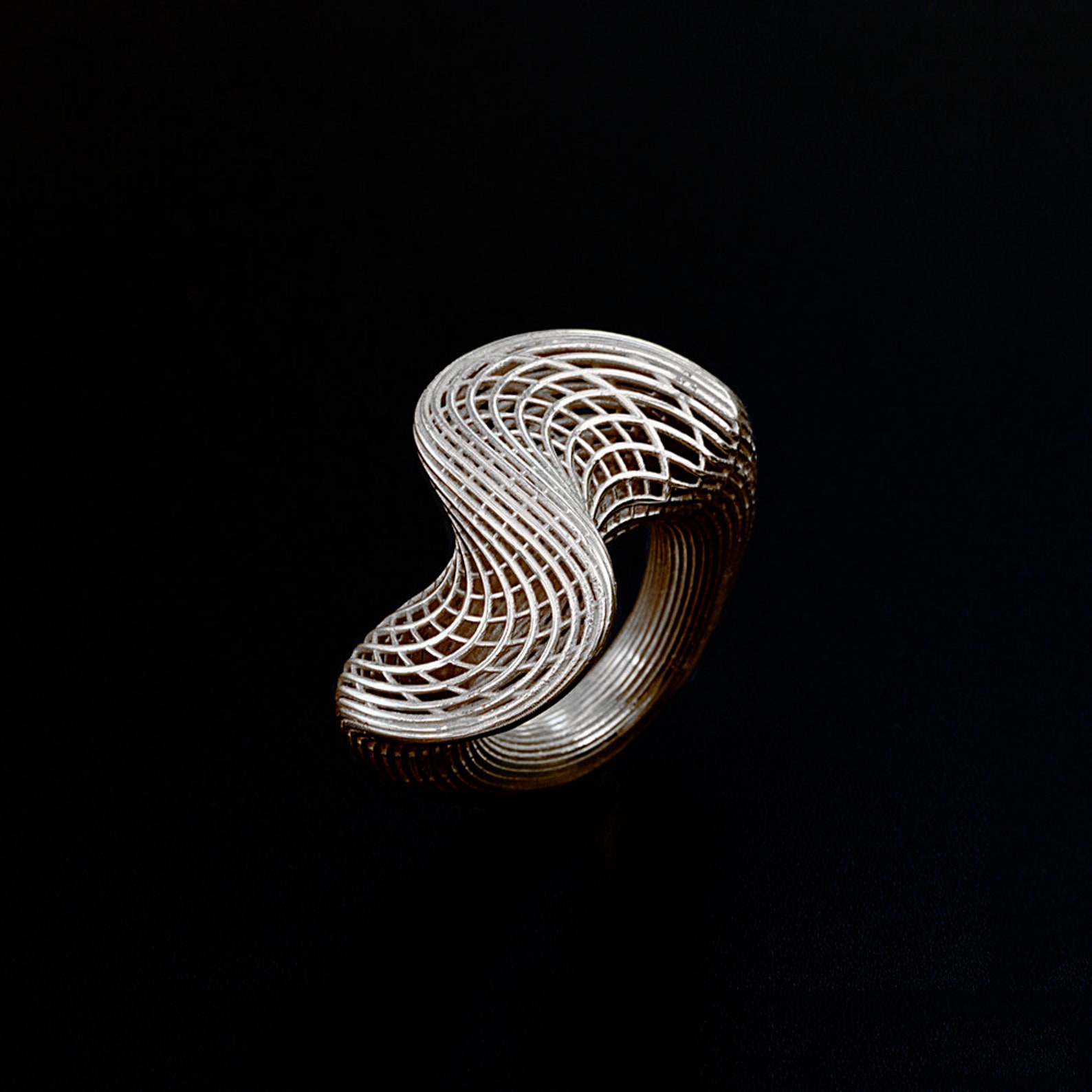 Sterling Silver Wavy Ring, Silver Sculptural Band Statement Ring ...