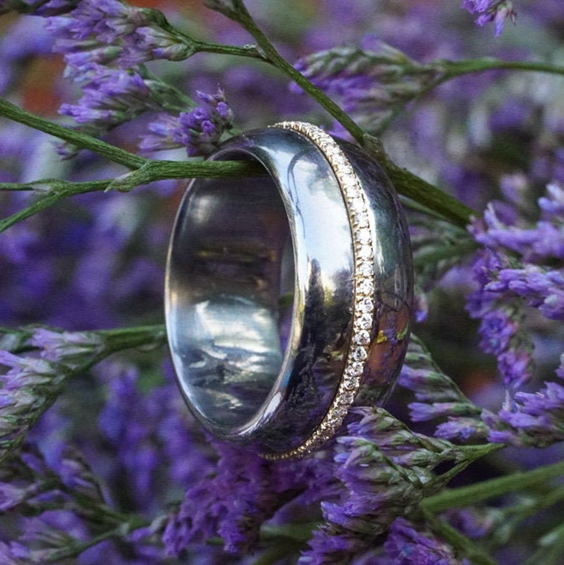 Stainless Steel 50 Diamonds Spinner Ring 18k Gold Spinner Ring VS ...