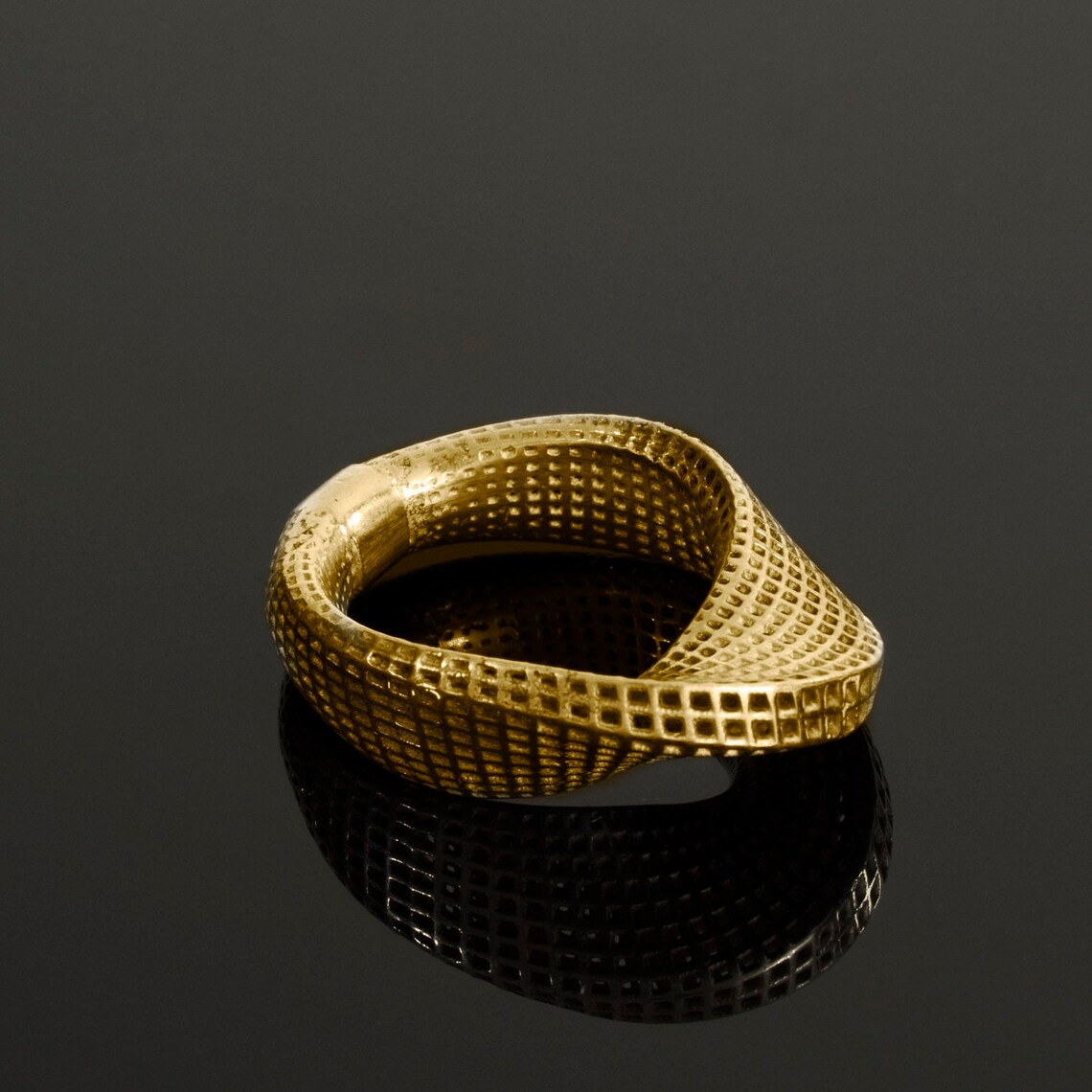 14k Gold Gold Mobius Ring Modern Geometric Unique - Etsy