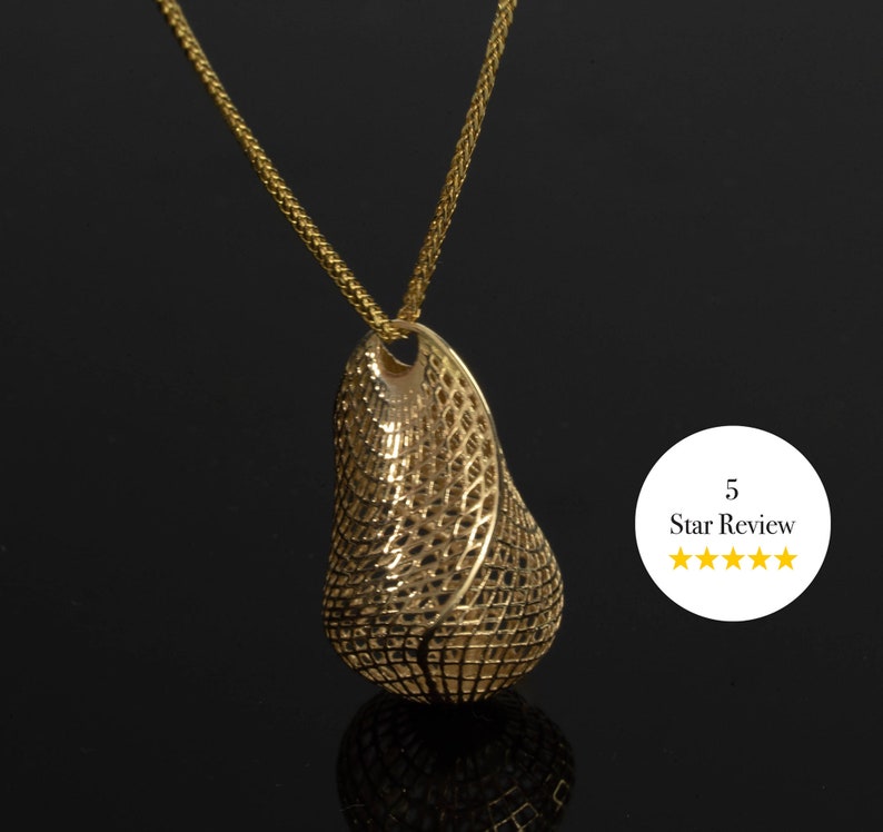 18k Gold Drop Pendant | Modern Pendant for Women | Statement Pendant ...
