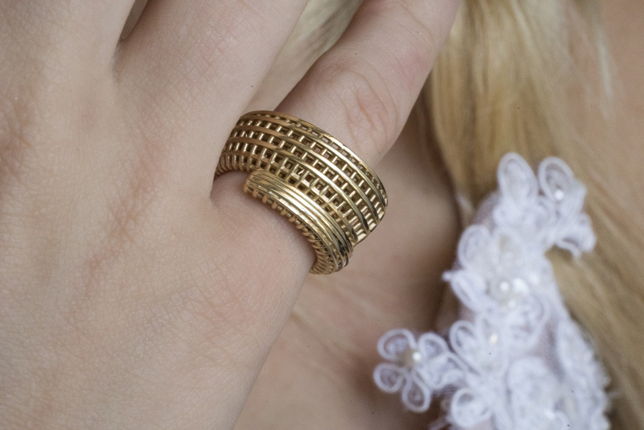 14 Karat Gold Sophisticated Modern Cocktail Ring Gold Spiral - Etsy