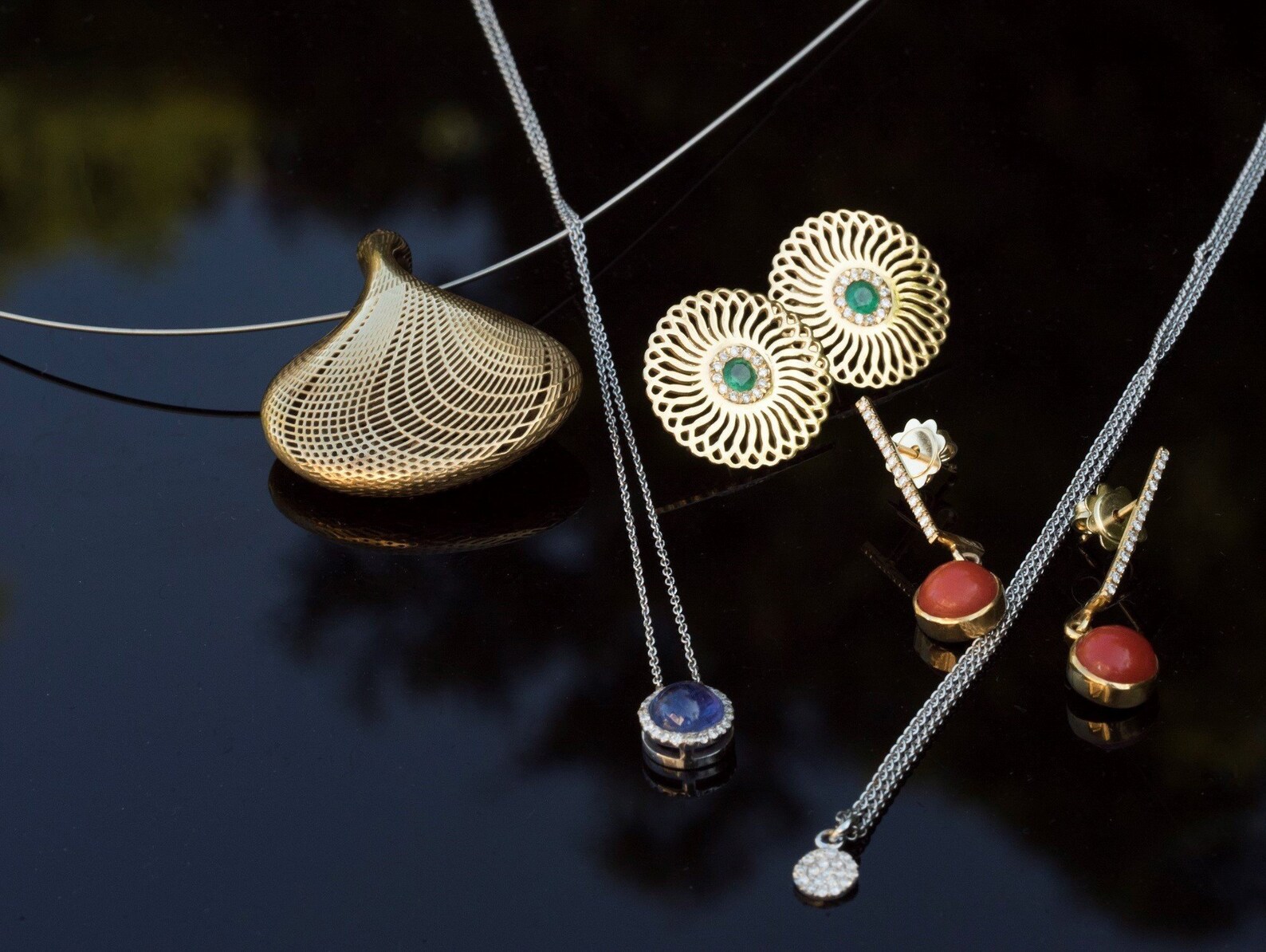 Large 14k Gold Pendant for Women Amorphous Pendant 14k - Etsy