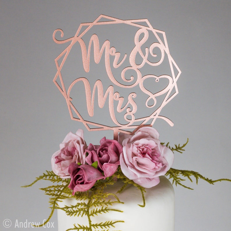 Mr and Mrs Geometric Wedding Cake Topper Personalised With - Etsy UK Mr and Mrs Geometric Wedding Cake Topper Personalised With - Etsy UK