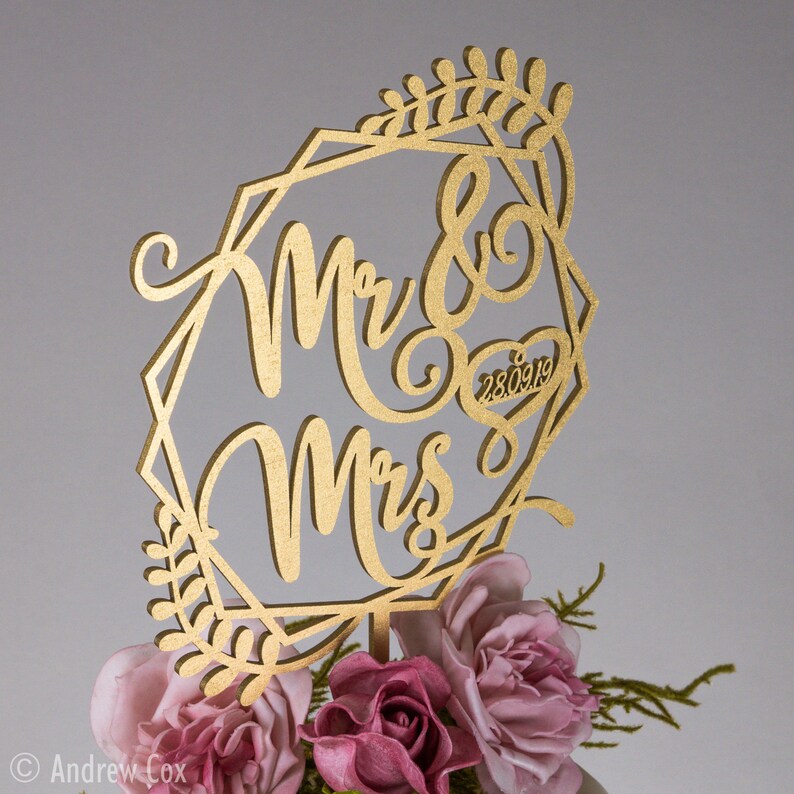 Mr and Mrs Geometric Wedding Cake Topper/floral/boho | Etsy UK Mr and Mrs Geometric Wedding Cake Topper/floral/boho | Etsy UK
