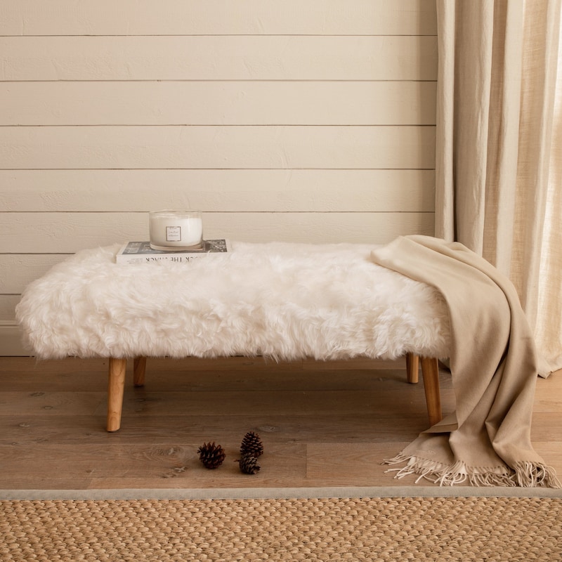 Sheepskin Bench - Etsy