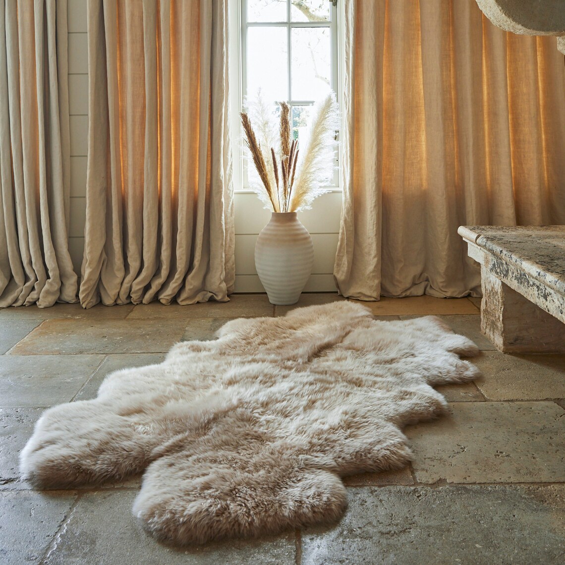 Quad Sheepskin Rug Oyster Large Sheepskin Rug - Etsy