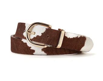 The Belmont Cowhide Belt - Etsy