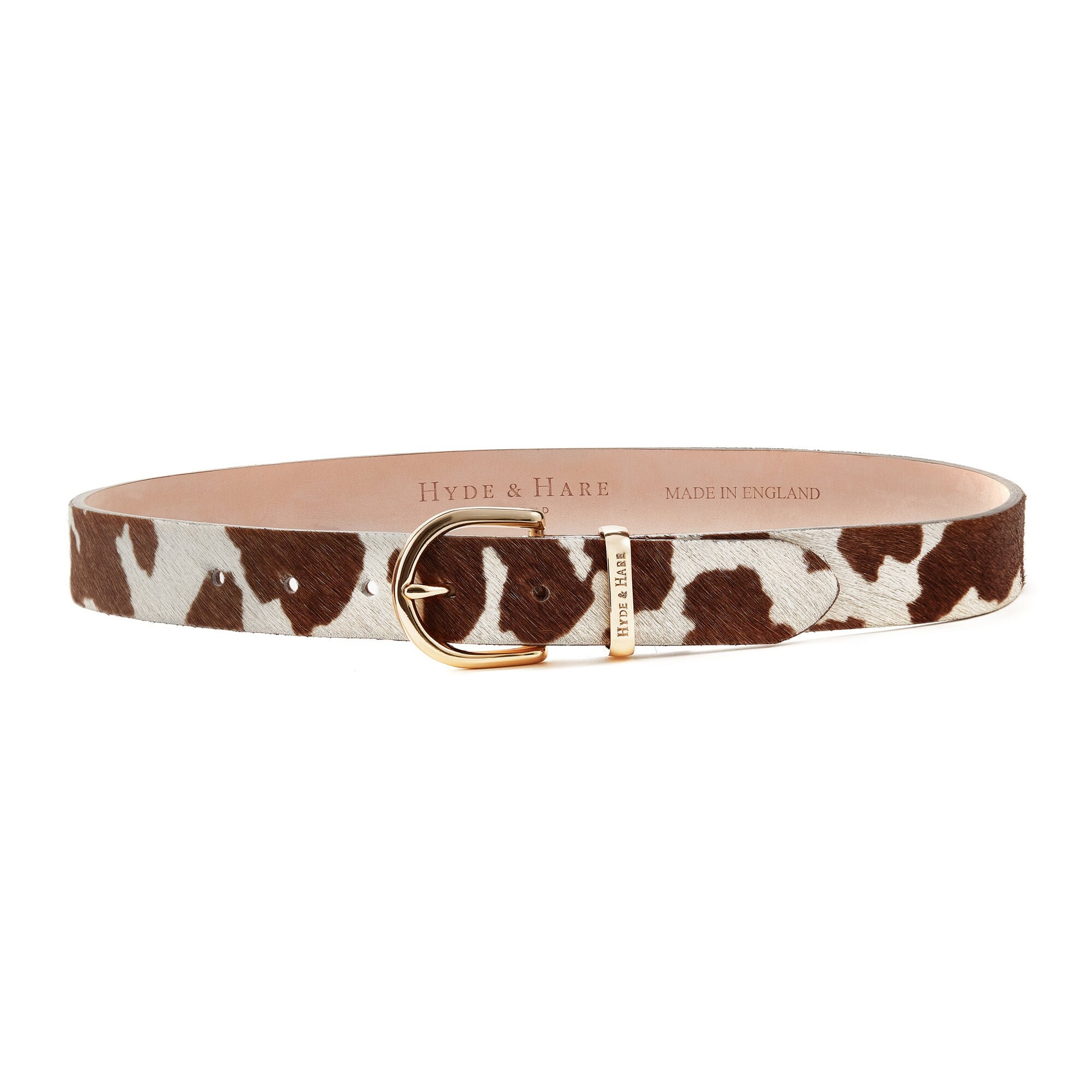 The Belmont Cowhide Belt - Smaller Print - Made in England - Etsy