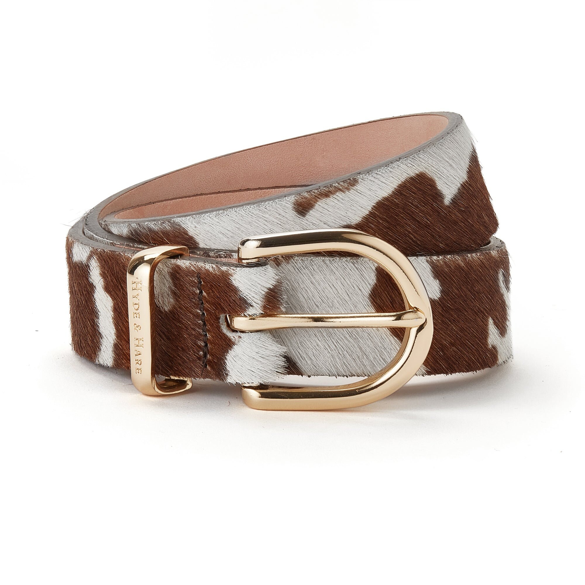 The Belmont Cowhide Belt - Smaller Print - Made in England - Etsy
