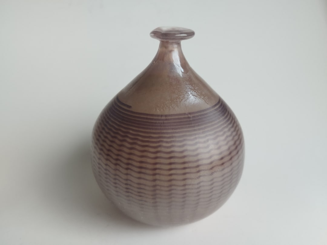 German ERWIN EISCH Art Glass Vase, Signed, Iridescent Glass, Vintage ...