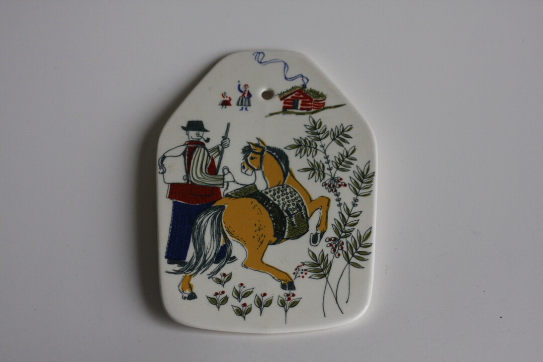 Mid Century 1960s Figgjo Flint Saga Ceramic Wall Plaque, Scandinavian ...