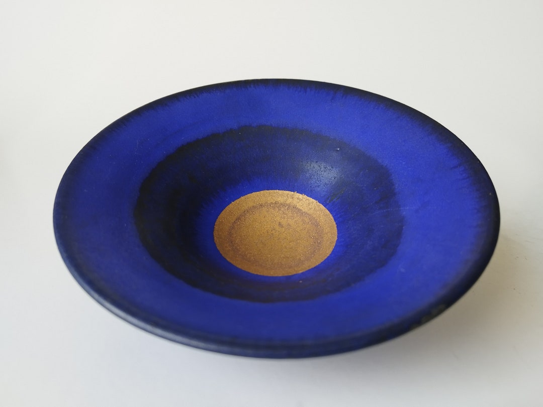 Vintage German Studio Pottery Handmade Bowl, Cobalt Blue Glaze, 1970s ...