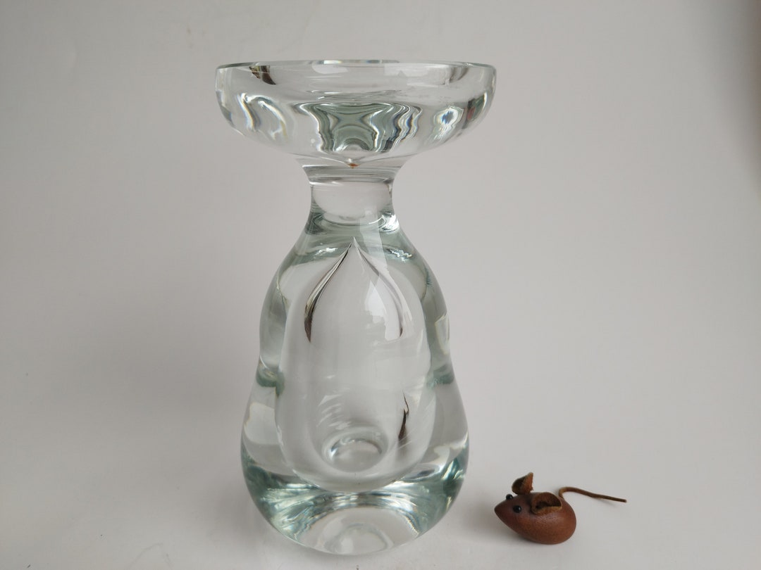 Large Tear Drop Crystal Glass Candleholder by Udo Edelmann (1938-2019 ...