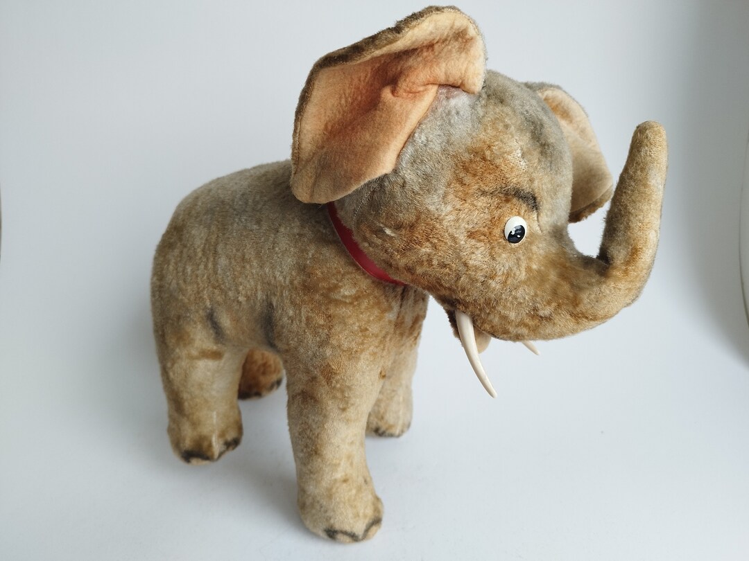 Antique German Stuffed Animals - Circus Elephant, Stuffed Mohair ...