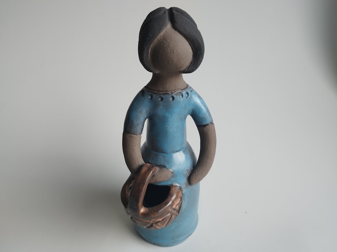 Swedish Elbogen Girl Figurine 27 Cm, Handmade, Vintage 1960s ...