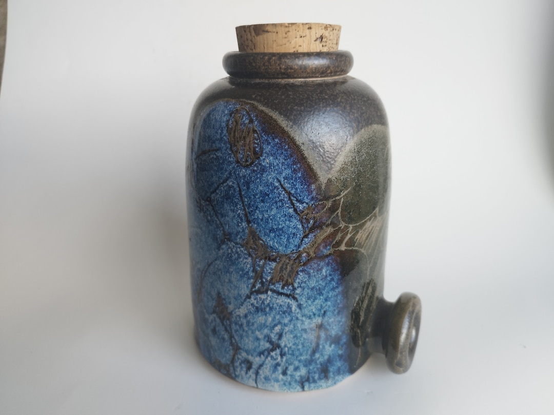 DIANA WORTHY Jar / Barrel for Crich Pottery, Floral Pattern, Vintage ...