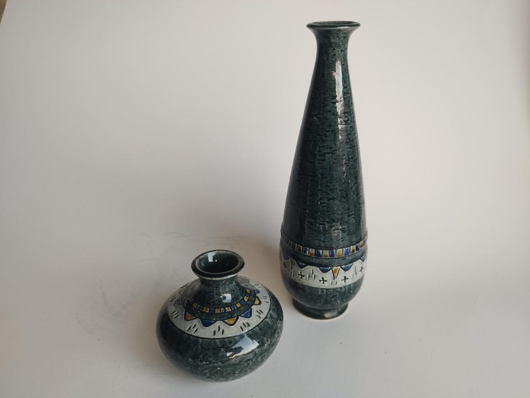 Vintage Yngve Blixt INKA Stoneware Vases - Scandinavian Pottery Set - Etsy