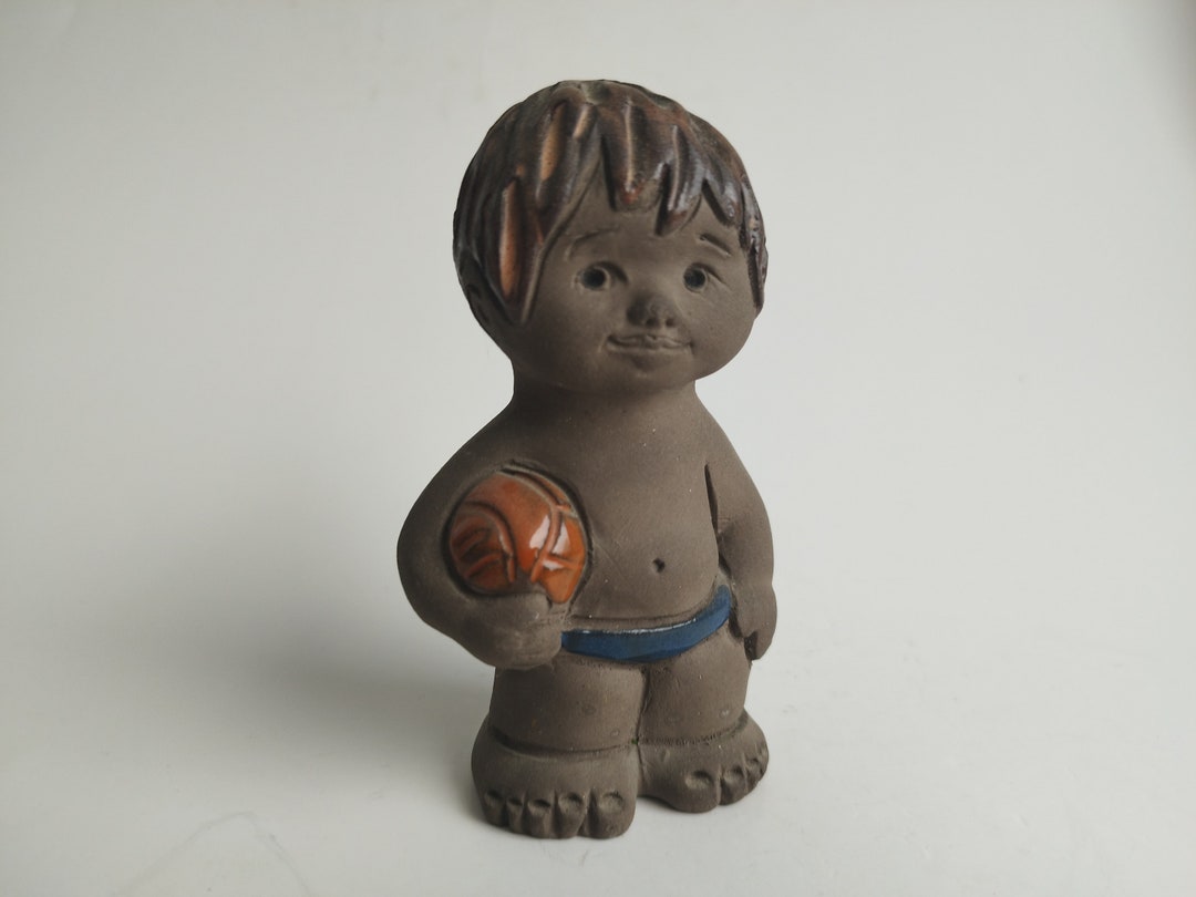 Swedish Elbogen Keramik Handmade Boy Figurine, Vintage 1960s ...