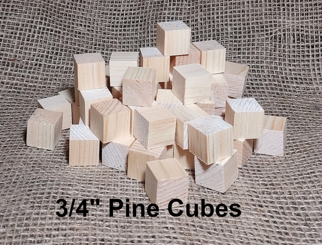 10 | 20 | 25 | 50 Unfinished 3/4" Wood Cubes Pine Small Wooden Cubes ...