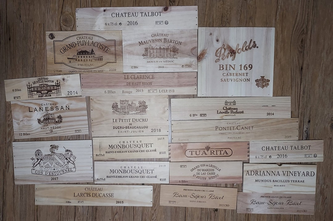 10 Wine Crate Panels Sides, Ends and Tops From Assorted Vineyards Wine ...