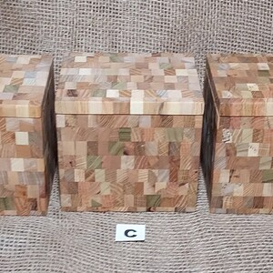 End Grain Pallet Wood Box 5x4x4.5, Artisan Wood Box With Lid, Wooden ...