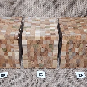End Grain Pallet Wood Box 5x4x4.5, Artisan Wood Box With Lid, Wooden ...