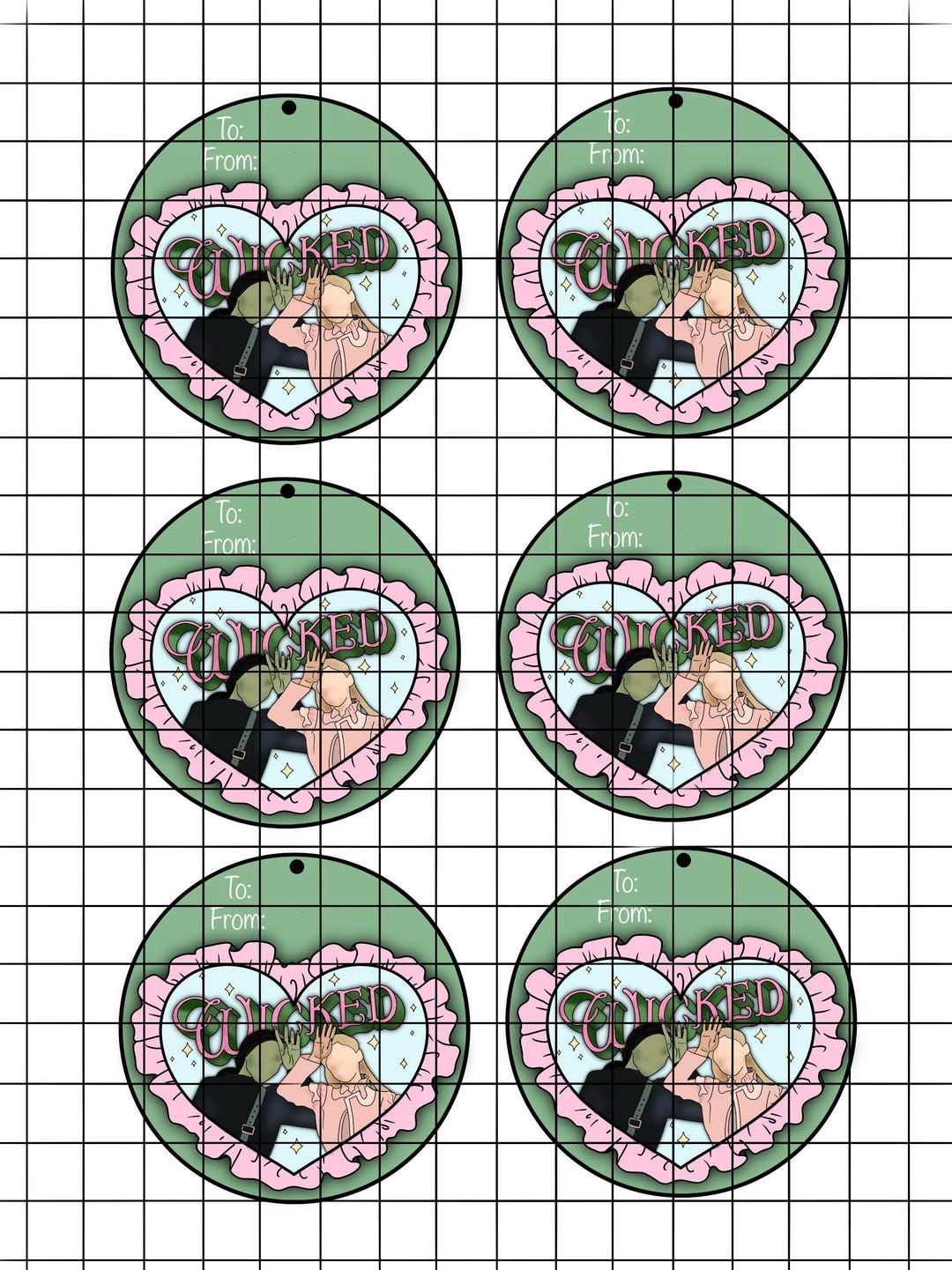 Wicked Circle Printable Valentines - Etsy