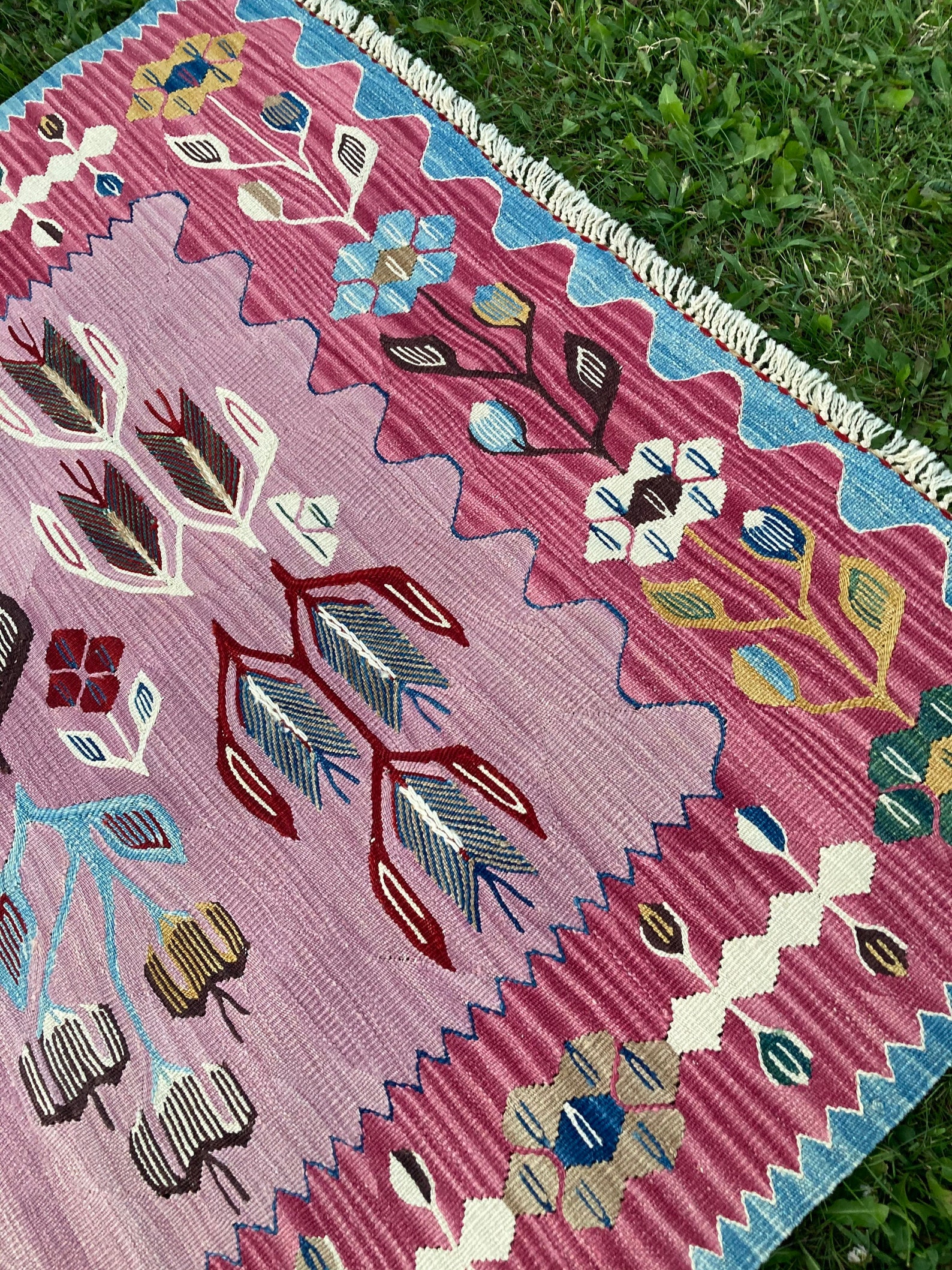 Handmade Pink Kilim Rug Wall Decor Rug Pink Rug Turkish | Etsy